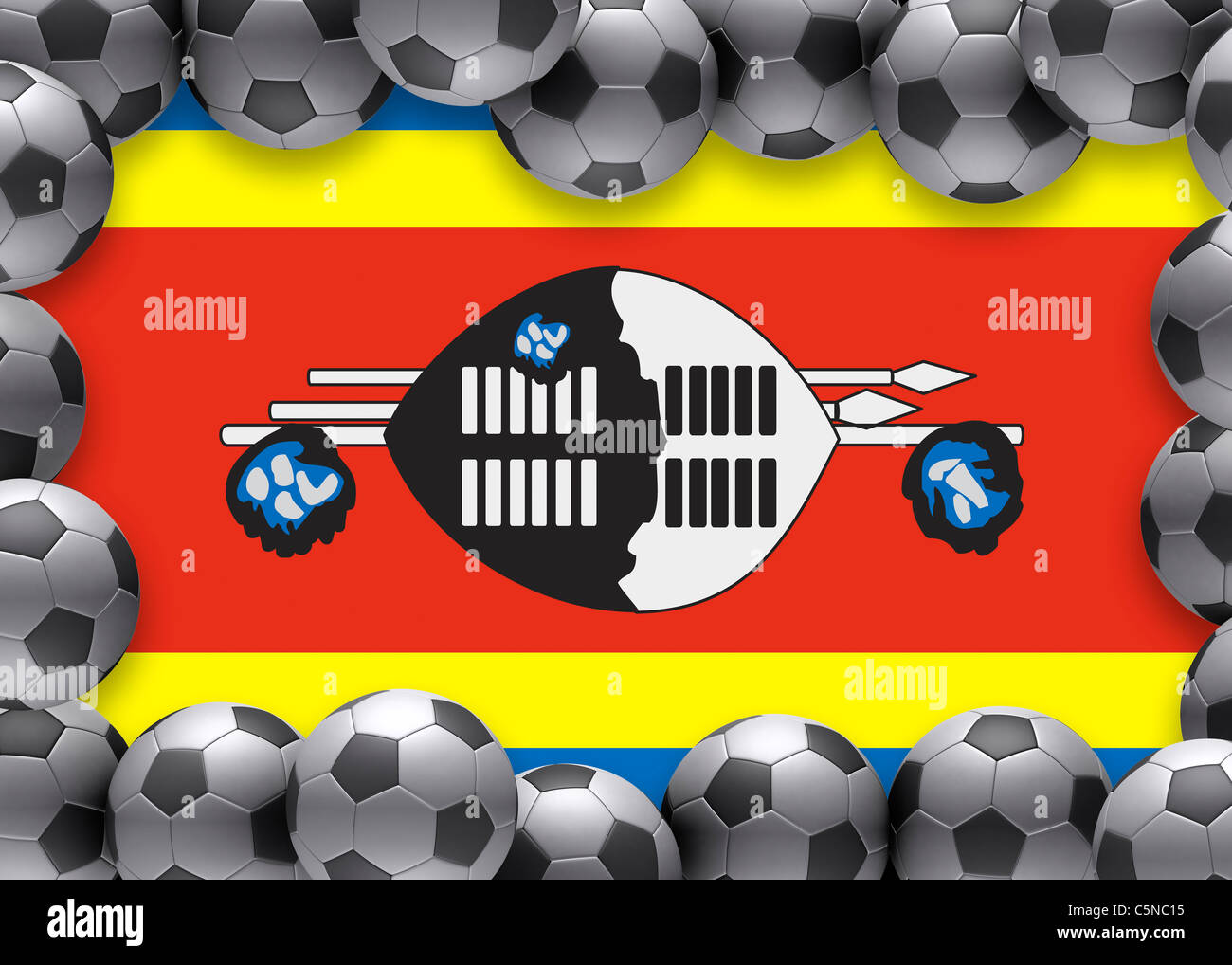 Flag of Swaziland football soccer Stock Photo - Alamy