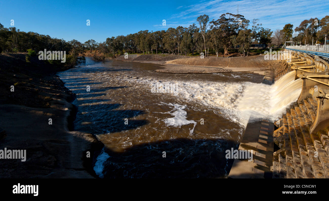 A weir releasing water for irrigation of farm land Stock Photo - Alamy
