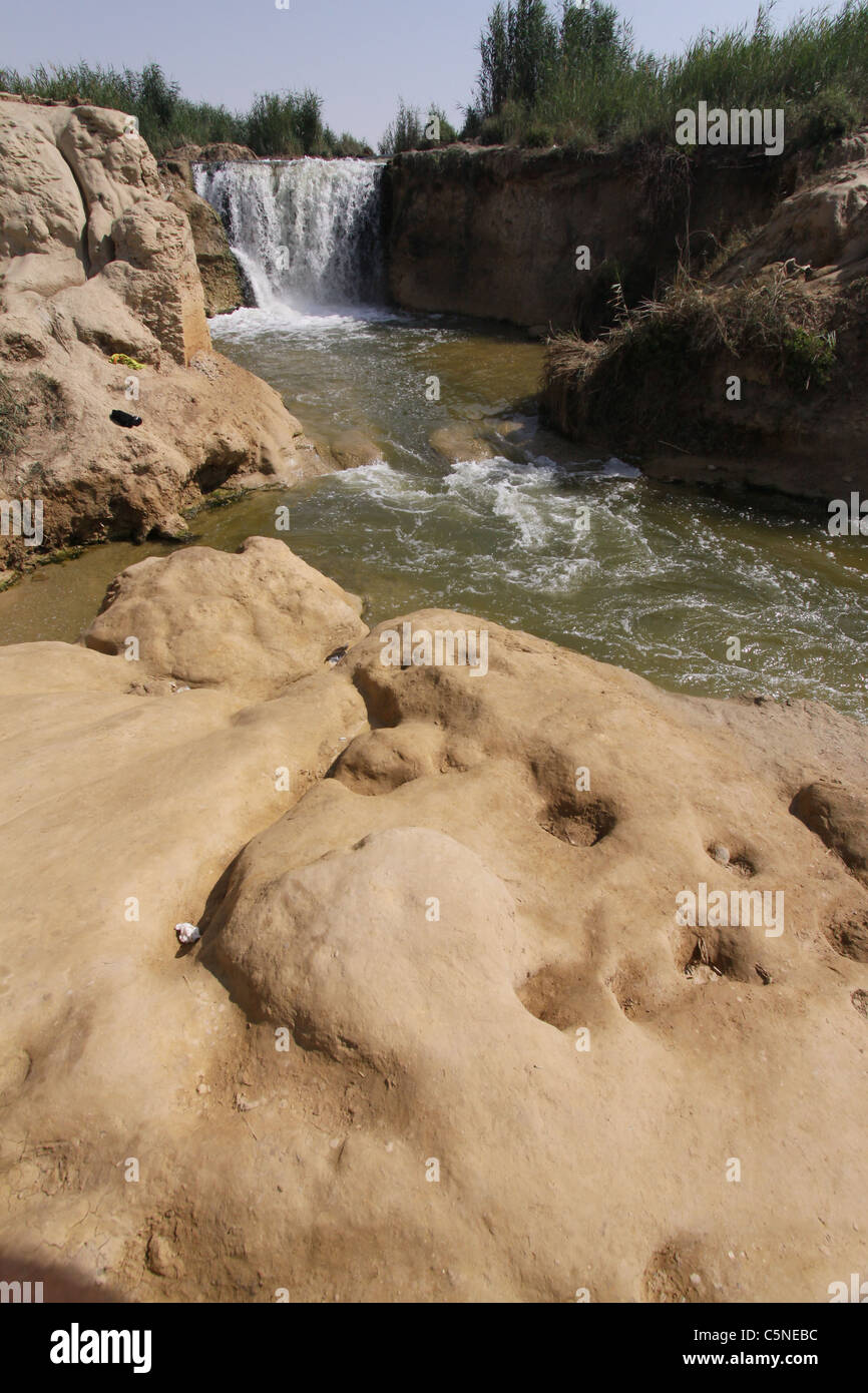 Wadi El Ryan waterfall . El fayoum .. west of Cairo Stock Photo - Alamy