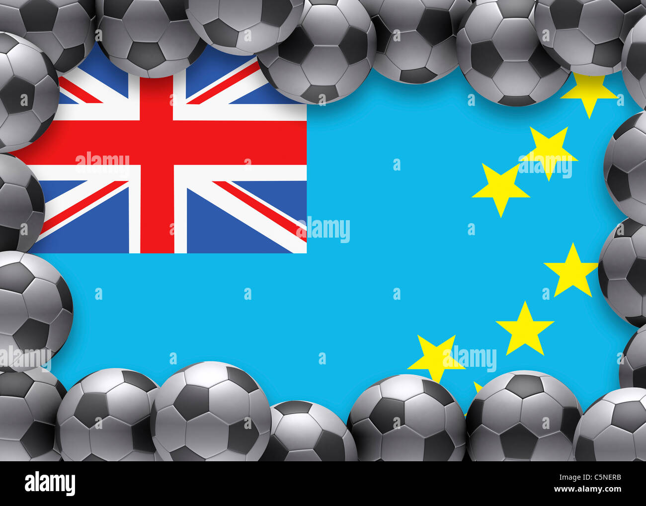 Flag of Tuvalu football soccer Stock Photo - Alamy
