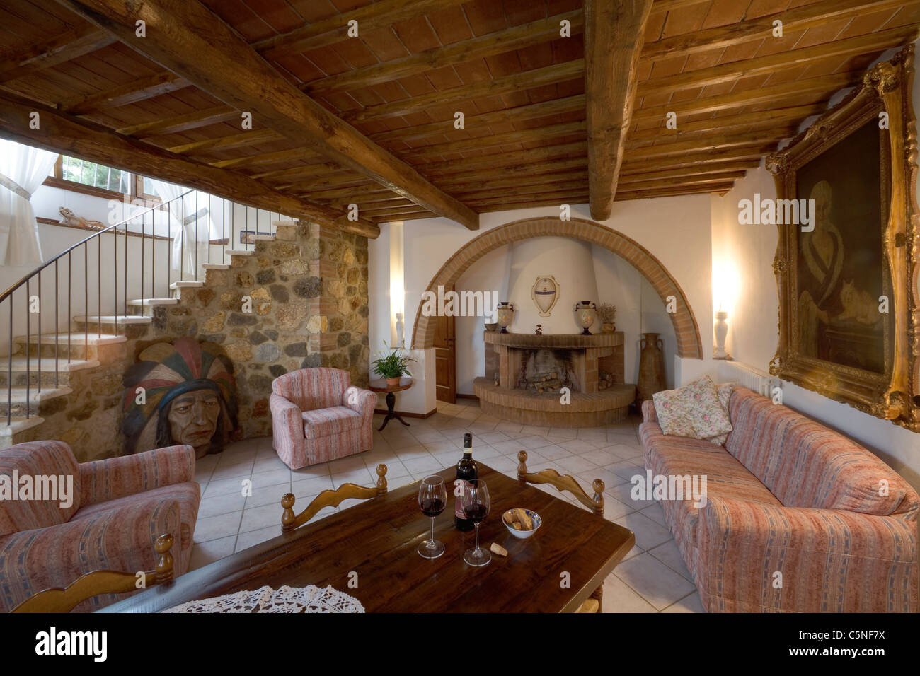 Italian living room , Tuscany , Italy Stock Photo - Alamy
