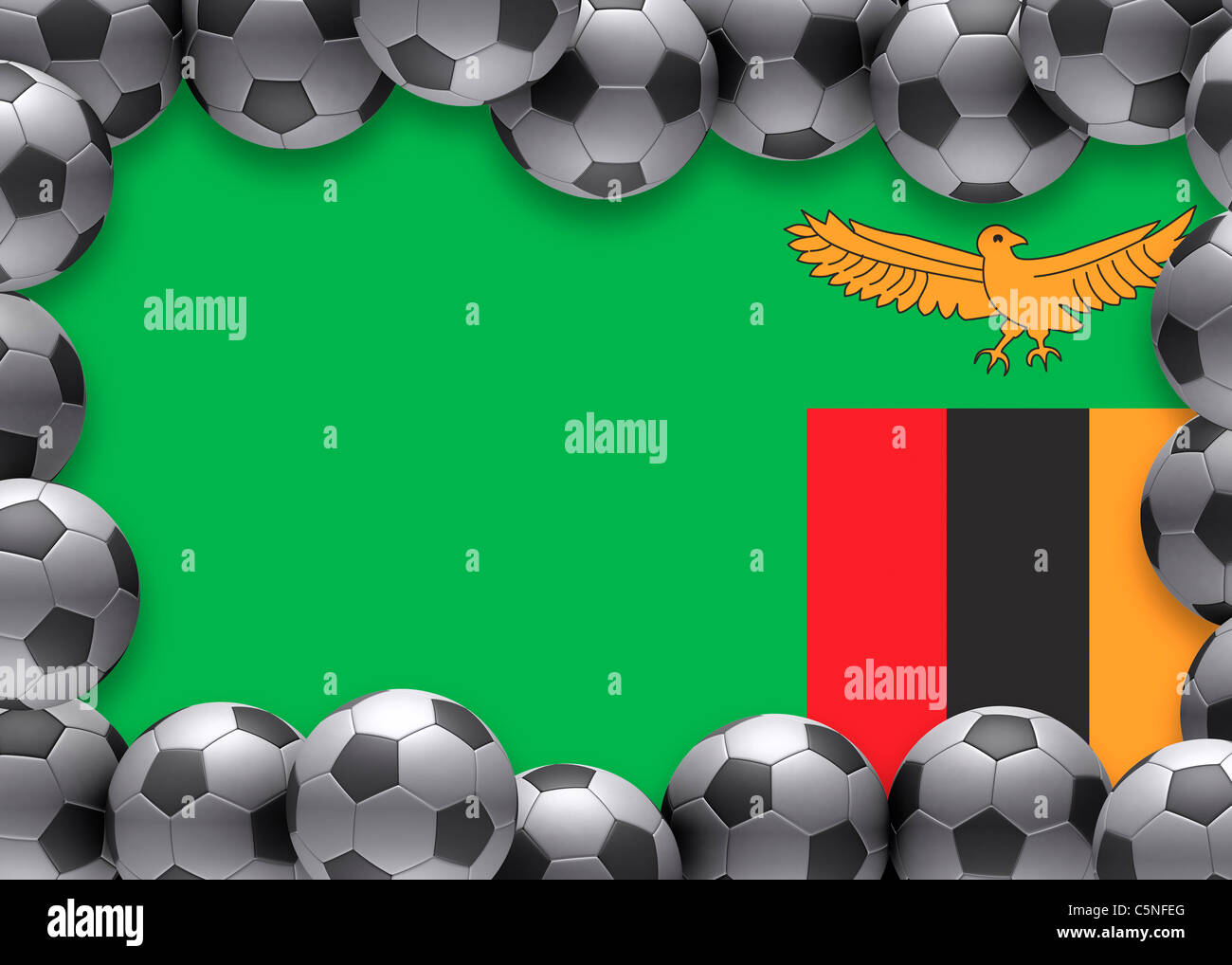 Flag of Zambia football soccer Stock Photo - Alamy