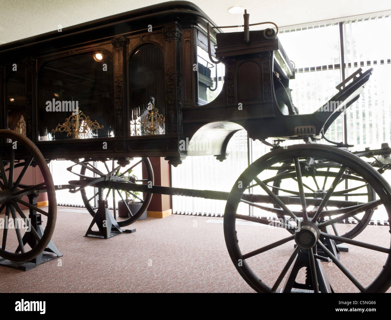 C.M.Russell Museum Interior, Horse Drawn Hearse, Great Falls, MT Stock ...