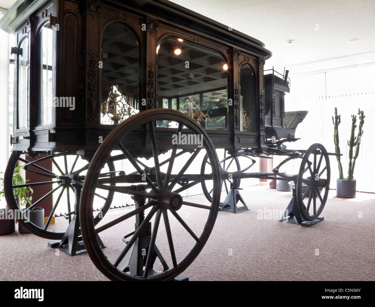 C.M.Russell Museum Interior, Horse Drawn Hearse, Great Falls, MT Stock ...