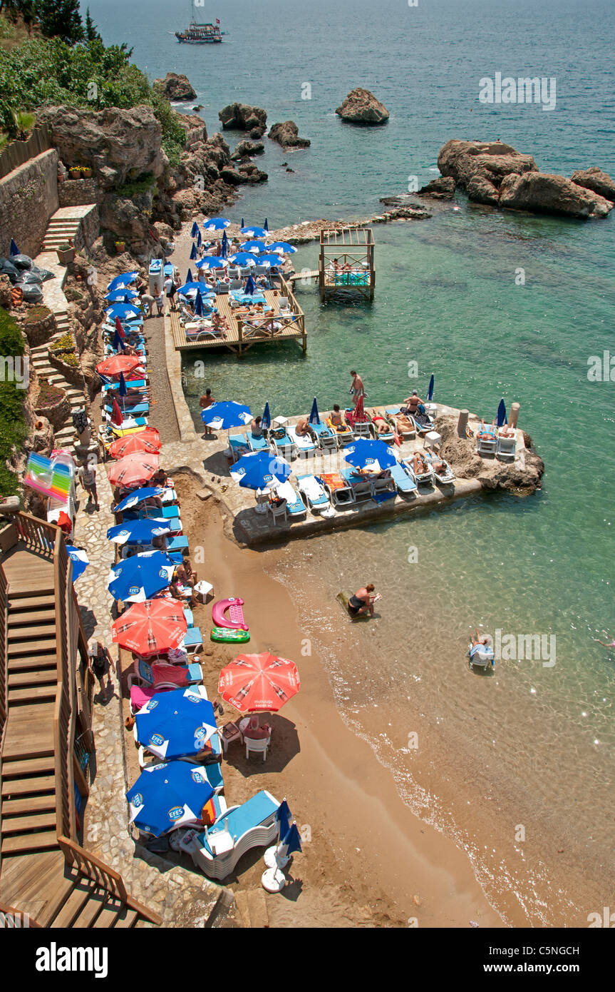 Antalya Turkey old City Town Beach Sea Shore near old Port Stock Photo ...