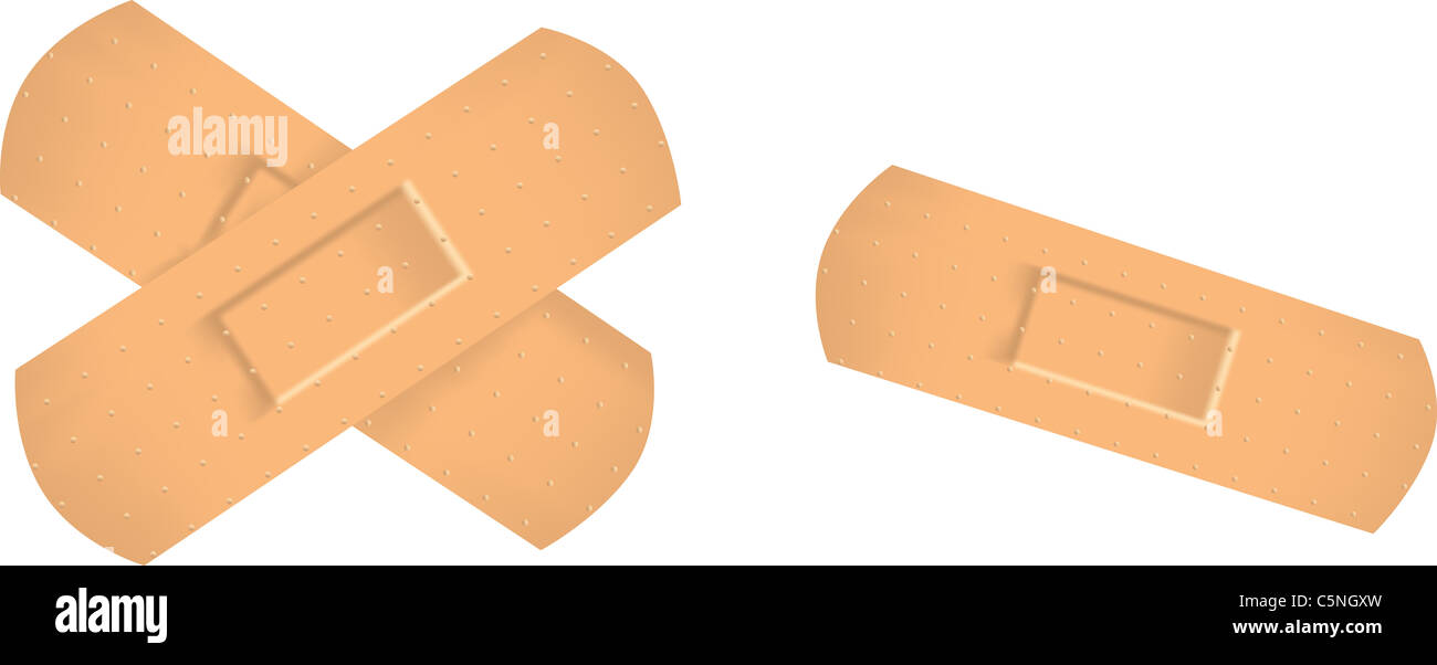 band aid or plaster isolated on a white background uses gradient mesh ...