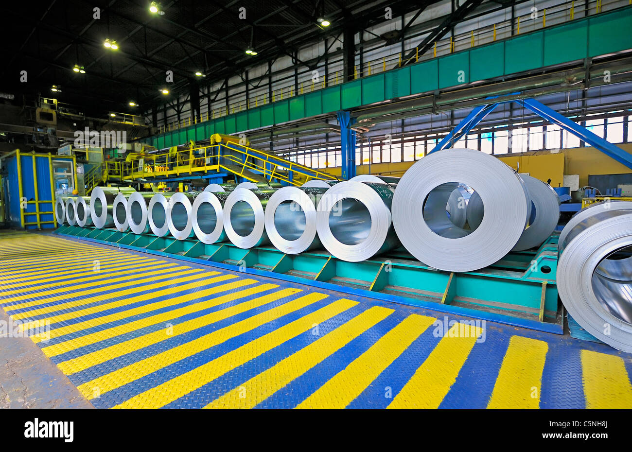 packed rolls of steel sheet Stock Photo - Alamy