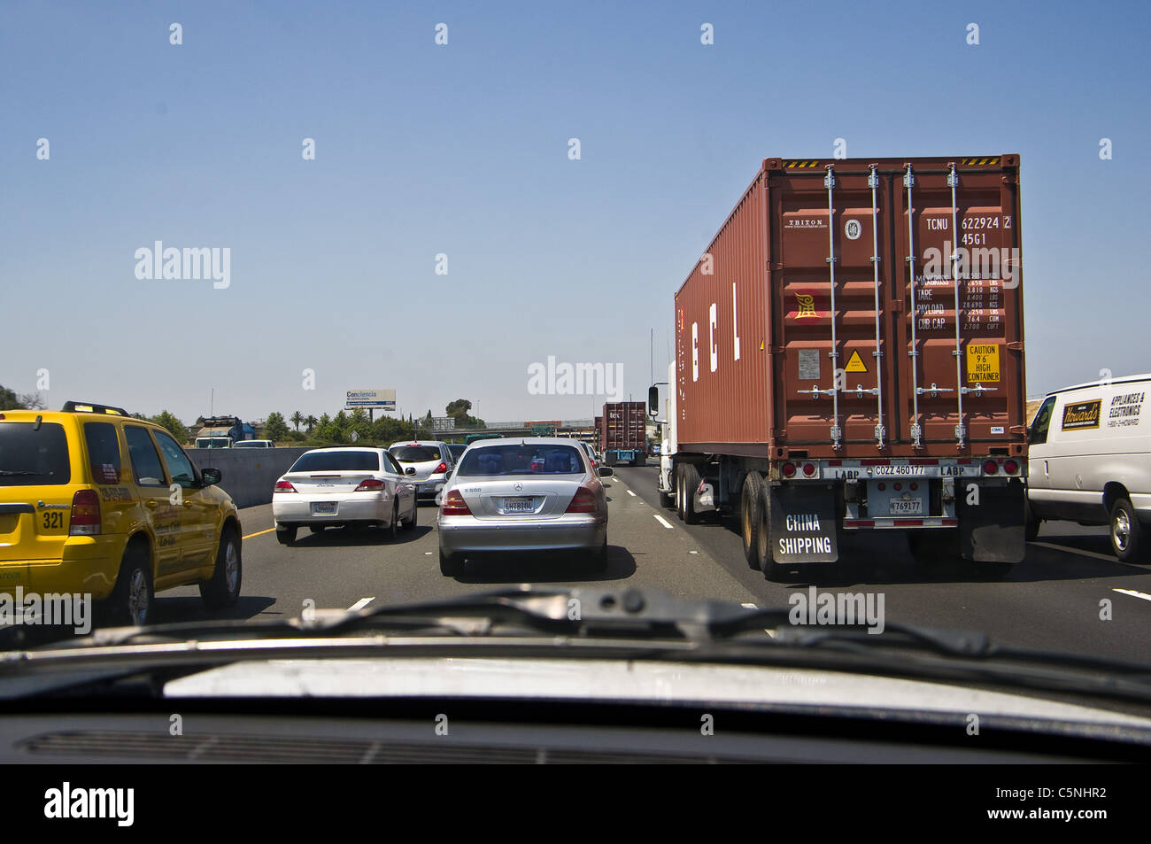 Los Angeles - heavy traffic on highways Stock Photo - Alamy