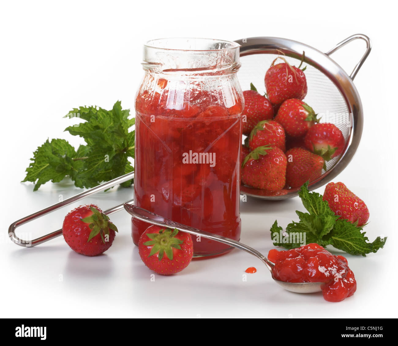 Strawberry jam jar hi-res stock photography and images - Alamy
