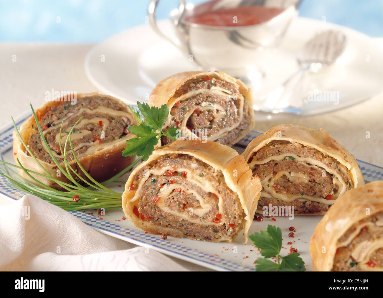 Strudel roll meat hi-res stock photography and images - Alamy