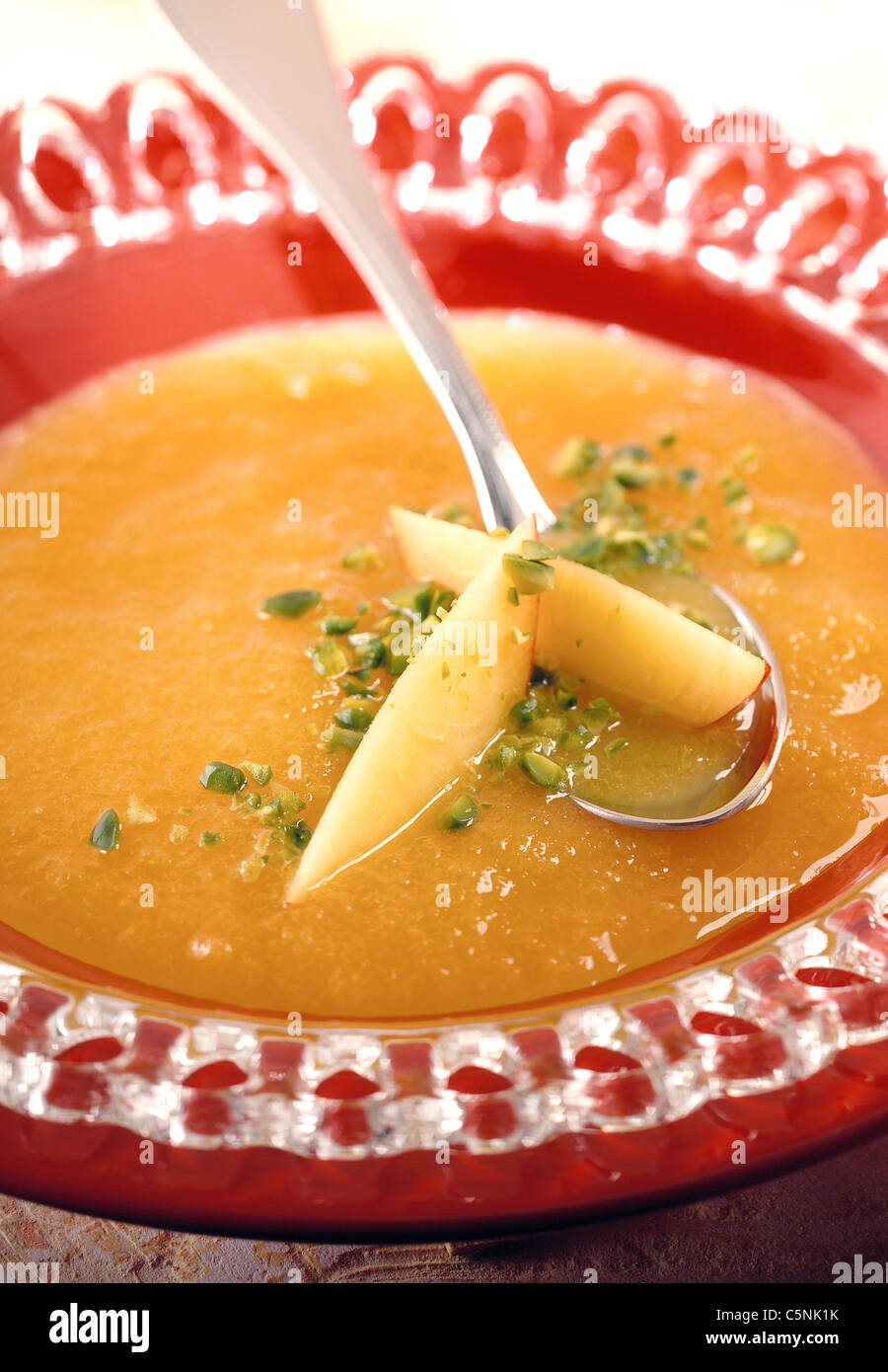Cold sweet soup of peaches Stock Photo - Alamy