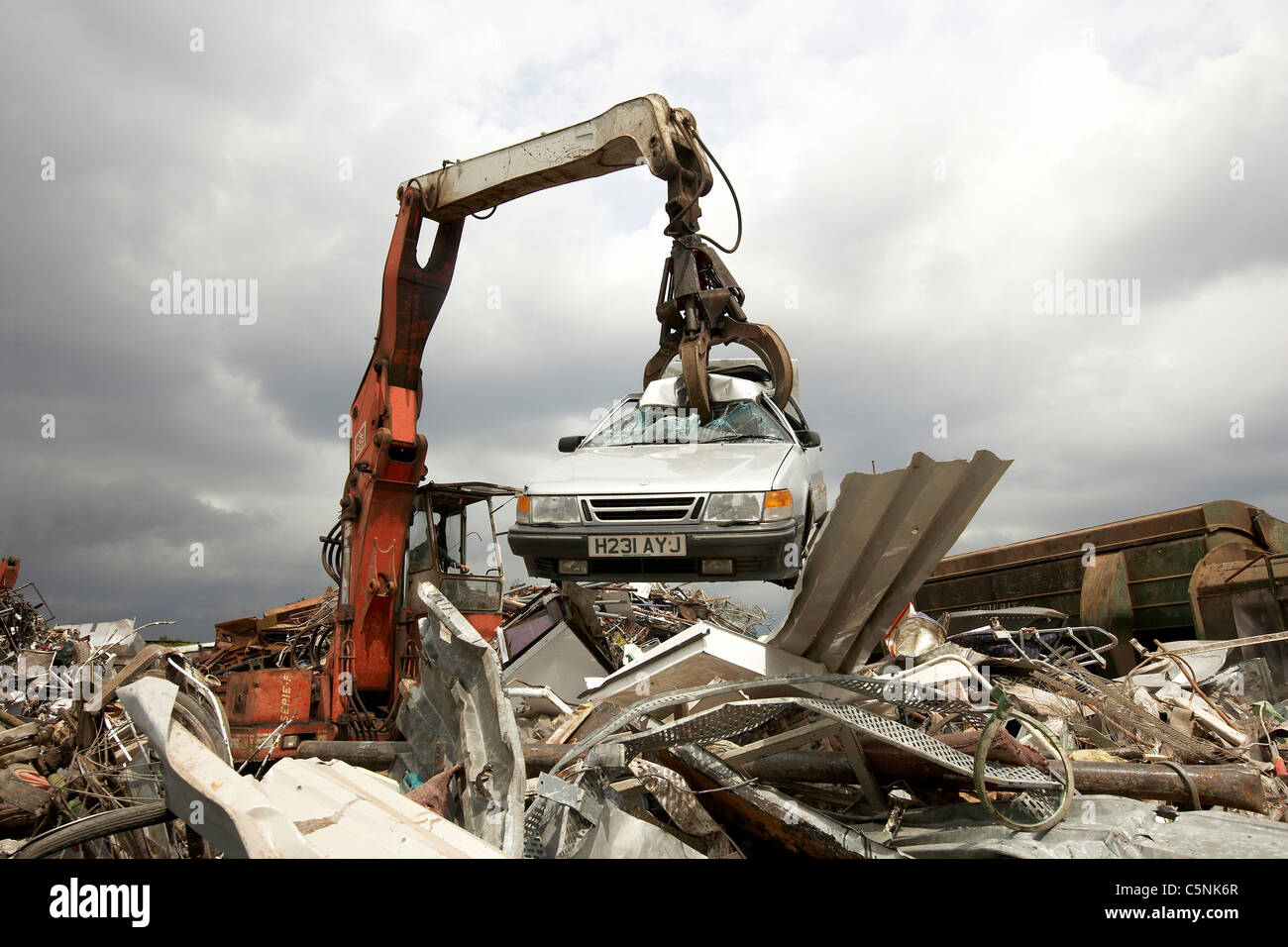 Crane Lifting Car Scrap Metal High Resolution Stock Photography and ...