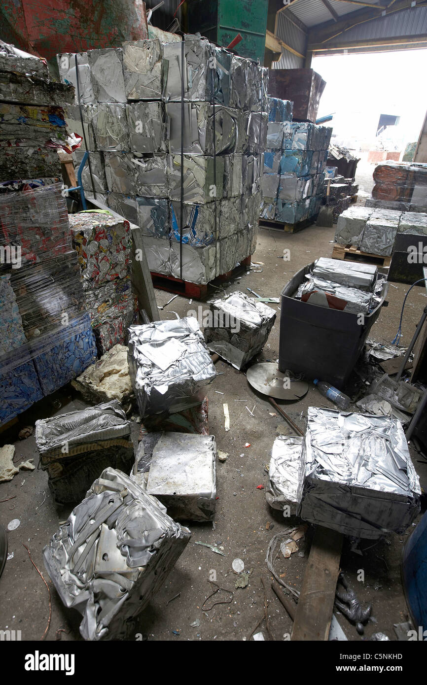 Aluminium bales ready for recycling in a scrapyard, uk Stock Photo - Alamy