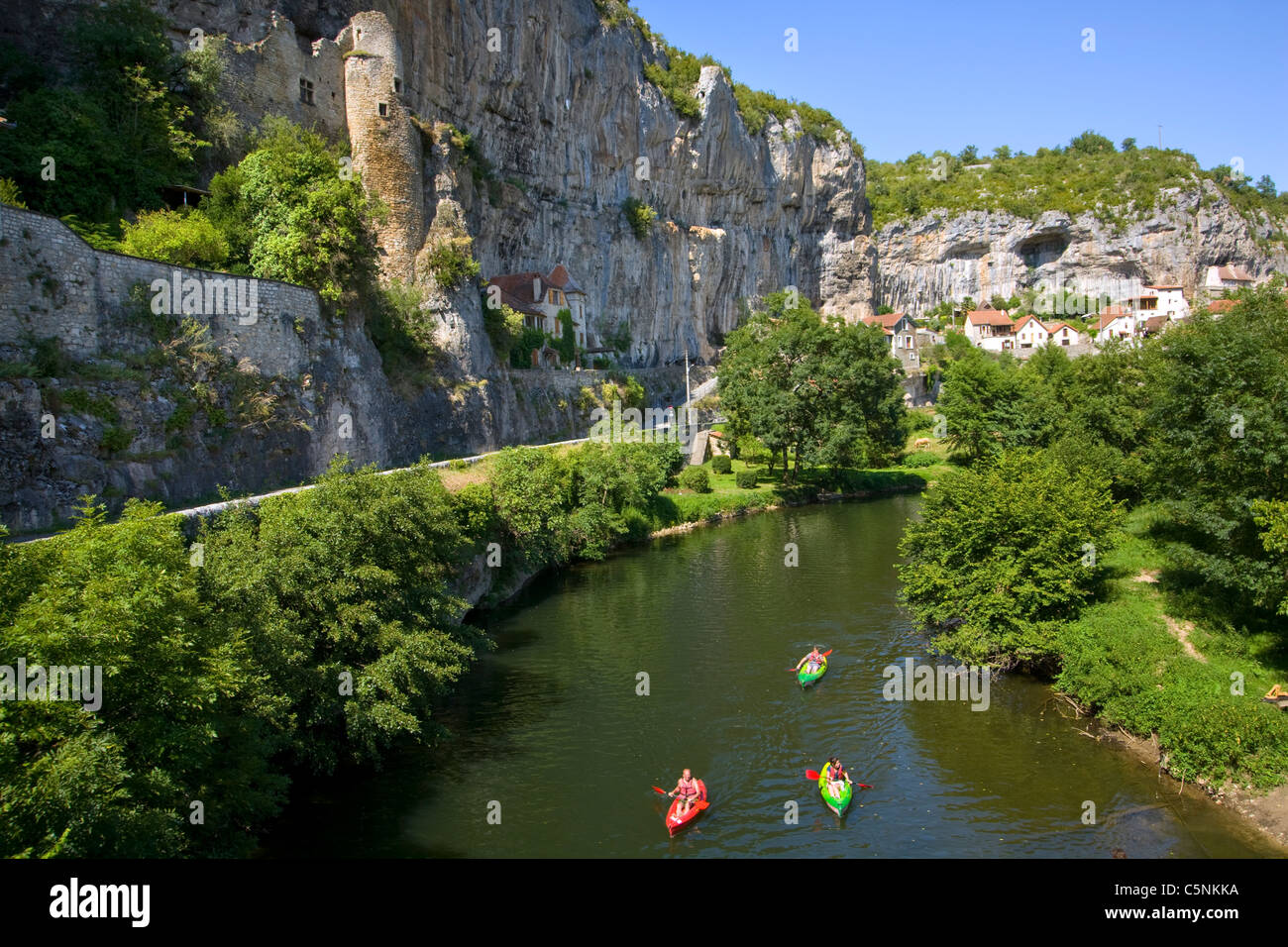 Canoe trip, Cabrerets, River Cele, 46, Lot, Midi Pyrenees, France ...