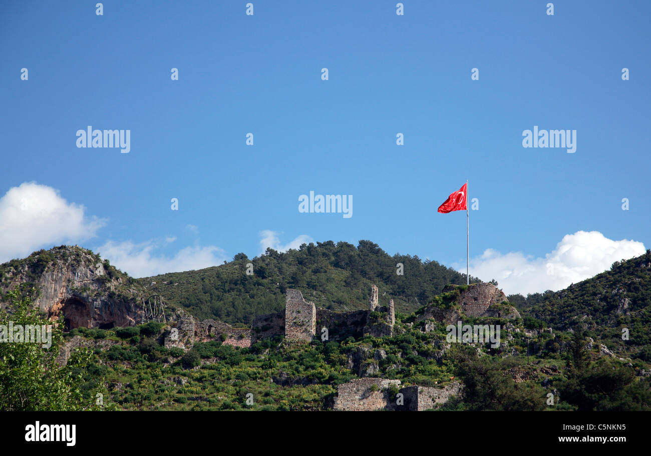 Turkey Fethiye castle Stock Photo - Alamy