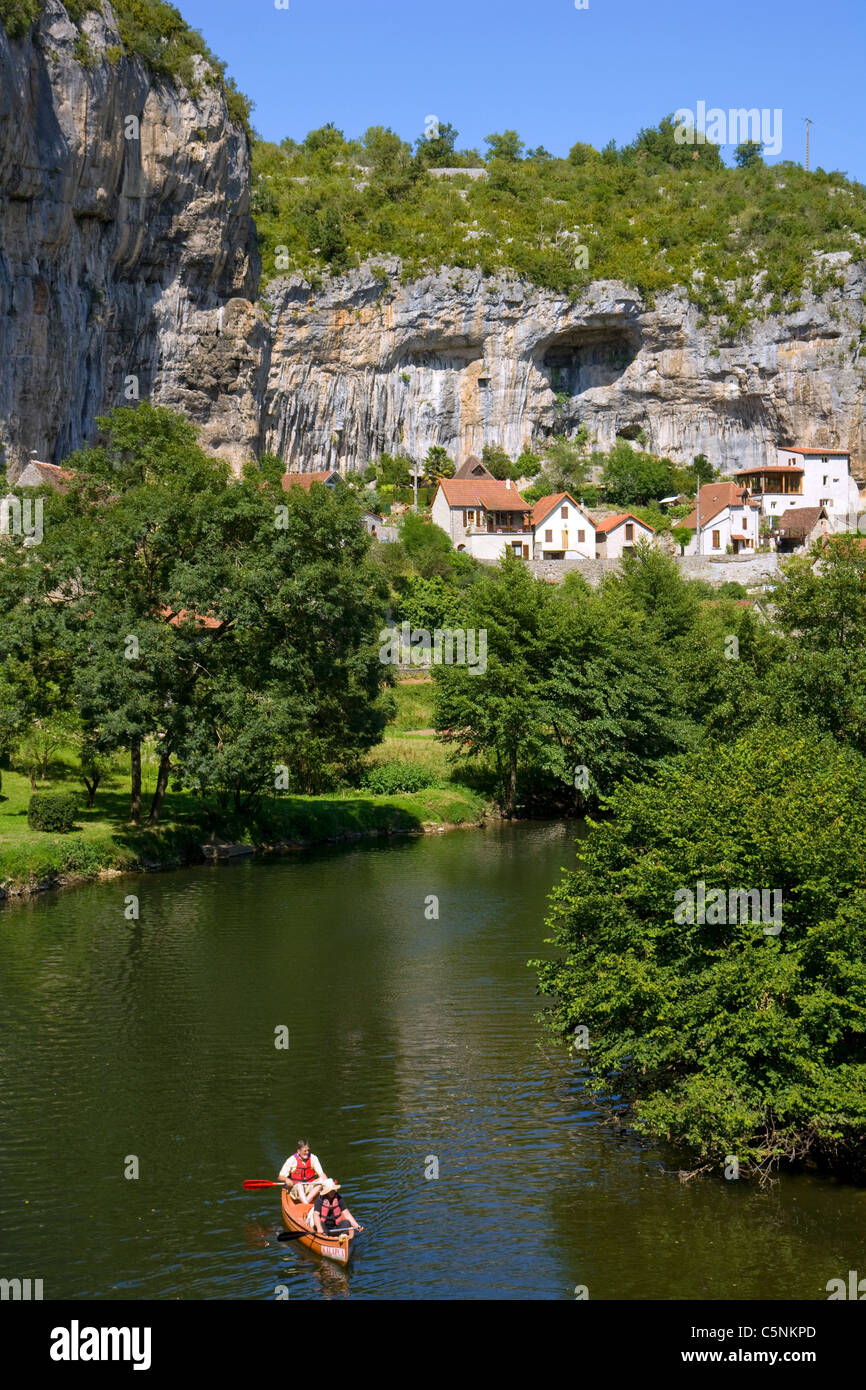 Canoe trip, Cabrerets, River Cele, 46, Lot, Midi Pyrenees, France ...