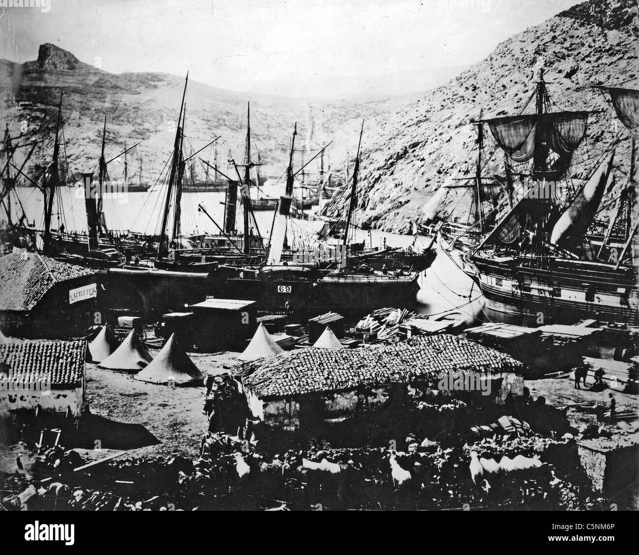 CRIMEAN WAR (1853-1856) Allied shipping in Balaclava harbour. Photo ...