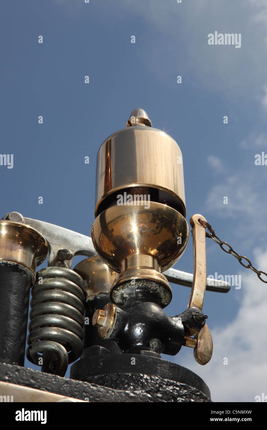 A brass whistle on A steam traction engine Stock Photo - Alamy