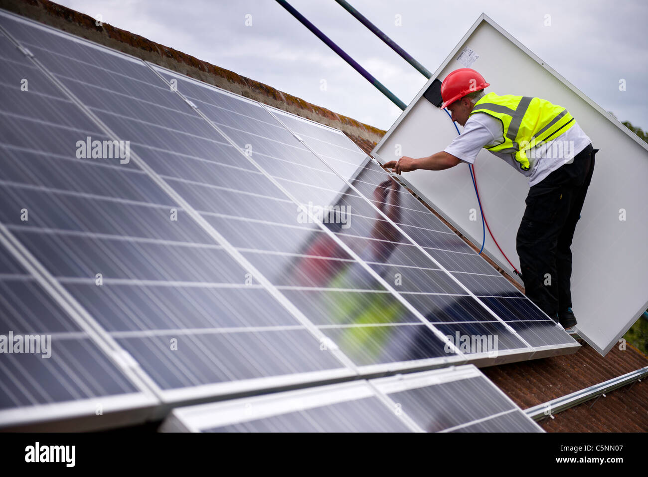 UK Solar Installation Stock Photo - Alamy