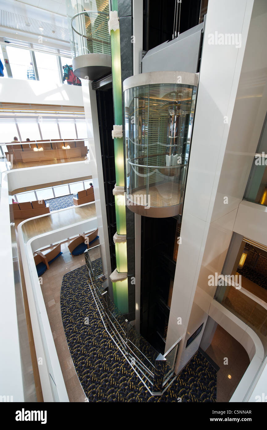 Passenger lifts aboard Brittany Ferries mv Pont Aven Stock Photo - Alamy