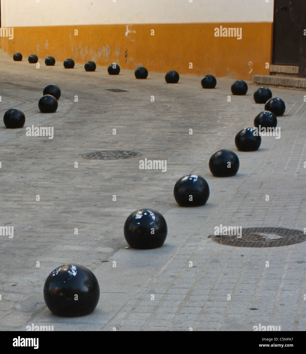 Roadside spheres, Seville Stock Photo - Alamy