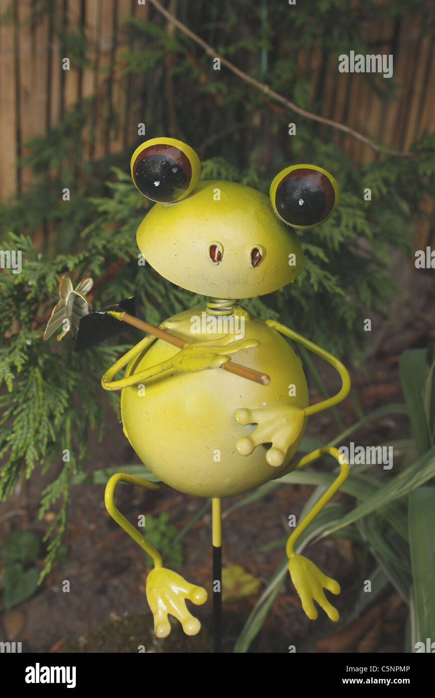 image of plastic frog ornament in garden Stock Photo - Alamy