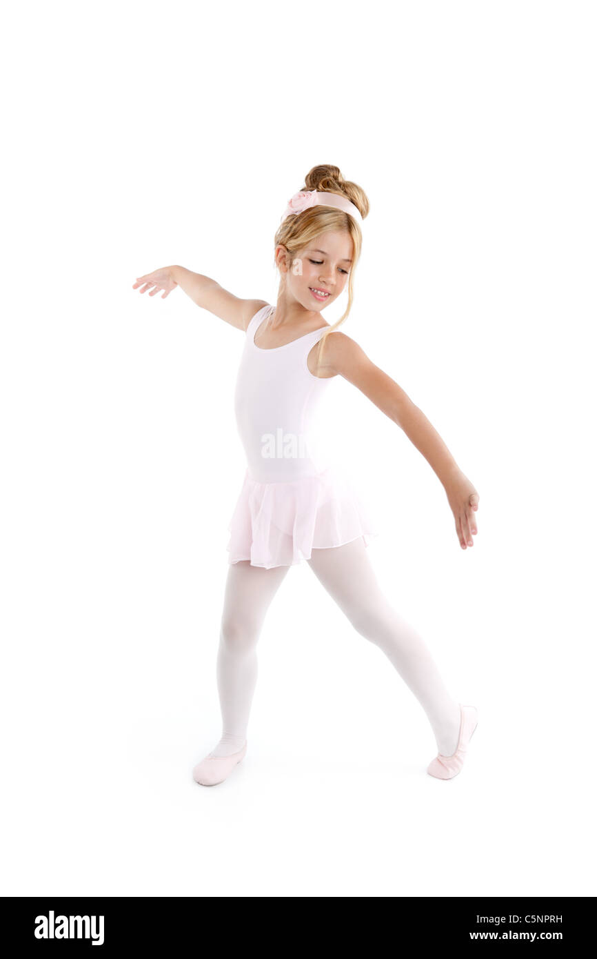Ballerina little ballet children dancer dancing isolated on white ...
