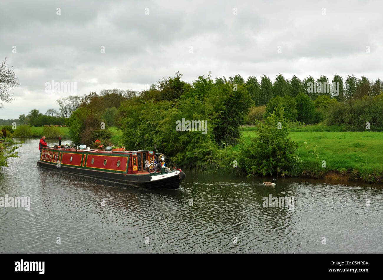 Canal Boat on the River Nene, Nene Valley Northampton Northamptonshire ...
