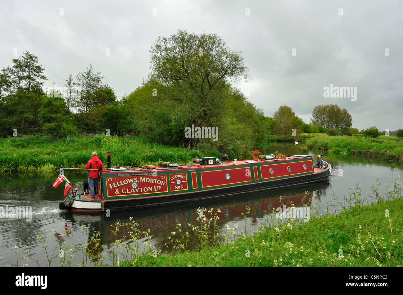 Canal Boat on the River Nene, Nene Valley Northampton Northamptonshire ...