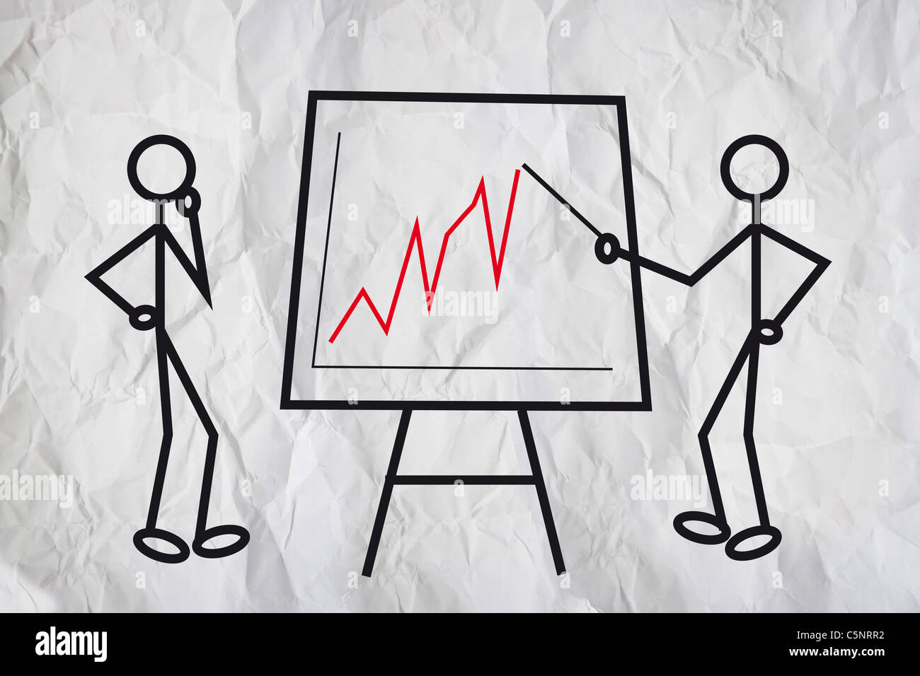 Illustration of two humanoid figures on a business conference Stock ...