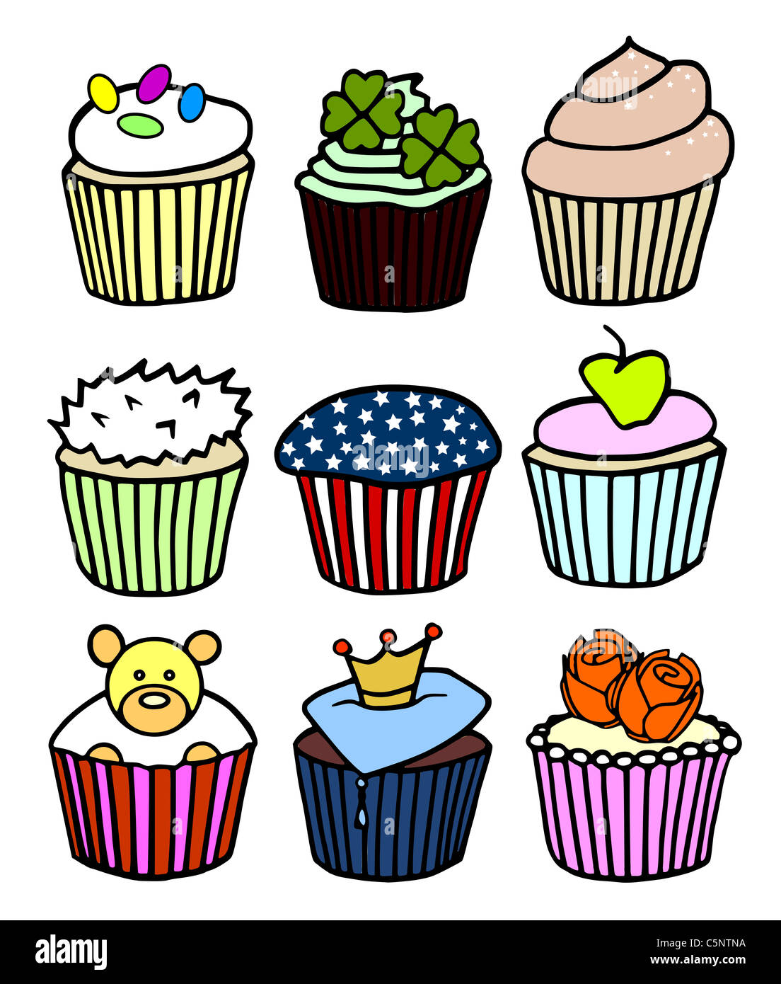 Nine festive cupcakes for inspiration Stock Photo - Alamy