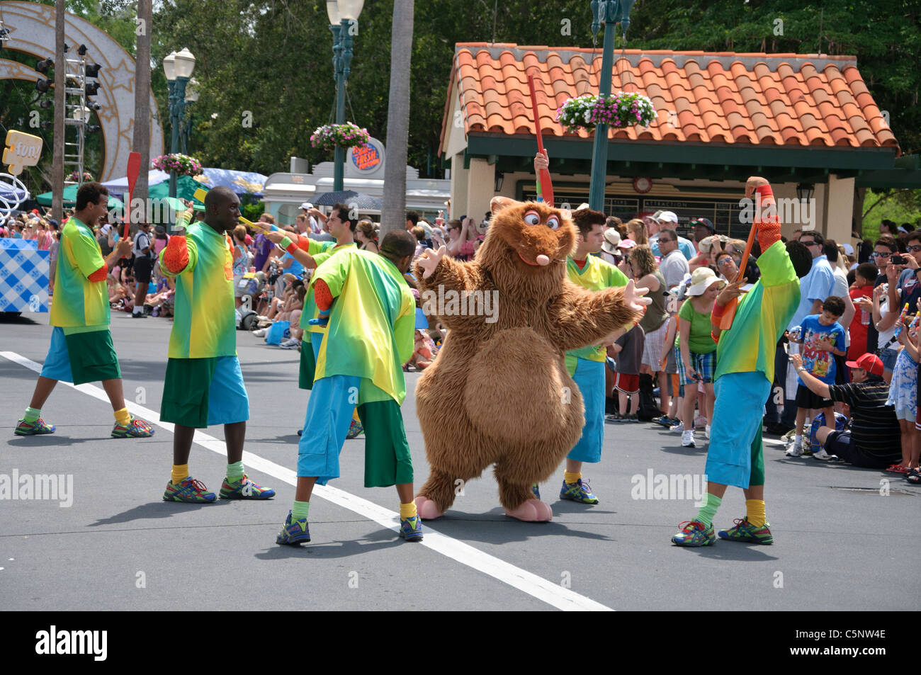emile from ratatouille in the countdown to fun parade on the streets of ...