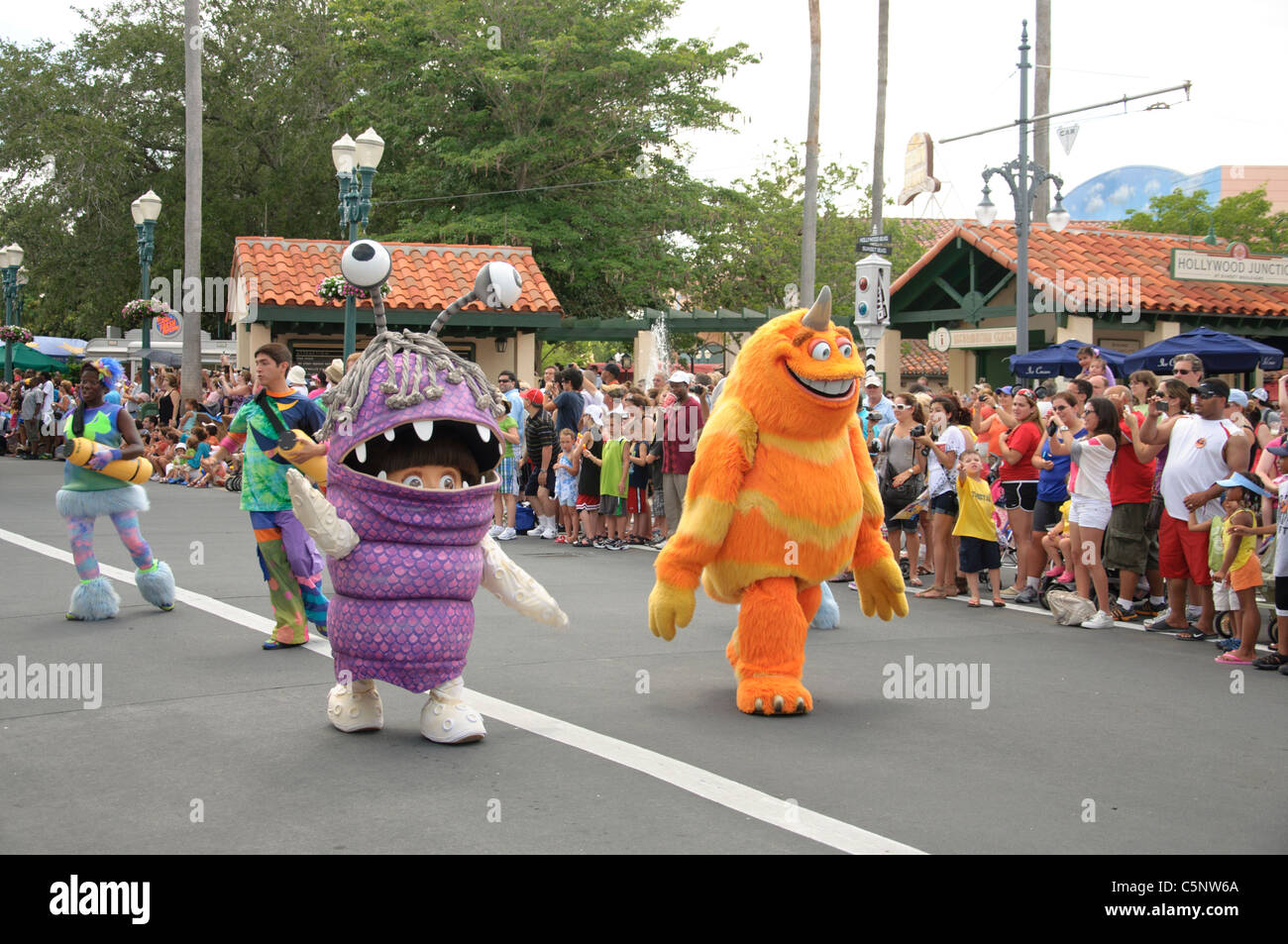 George Sanderson and boo in the disney pixar countdown to fun parade in ...