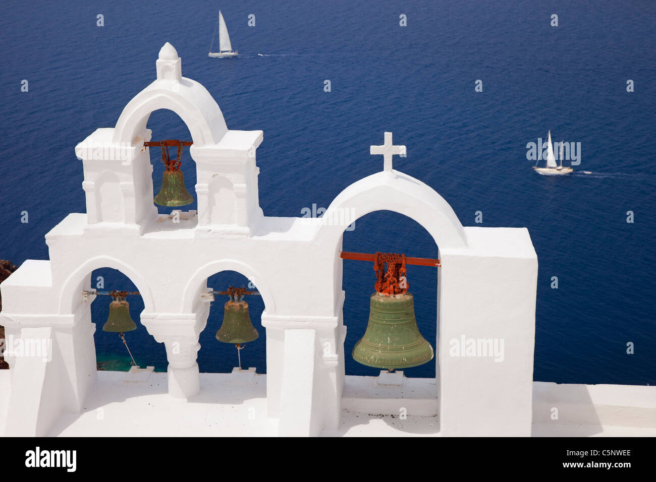 Santorini bell towers hi-res stock photography and images - Alamy