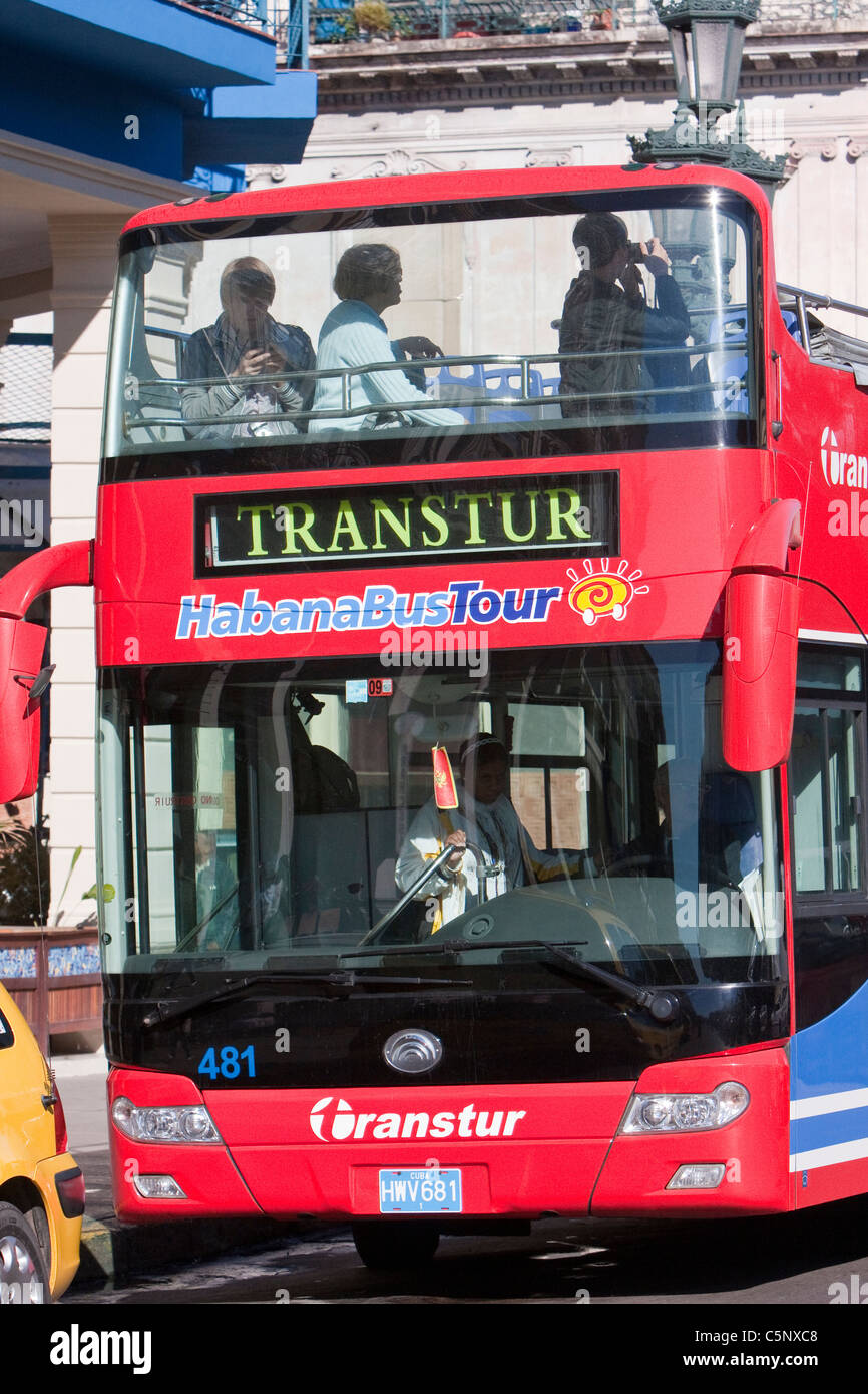 Cuba, Havana. Modern Buses Available to Tourists Stock Photo - Alamy