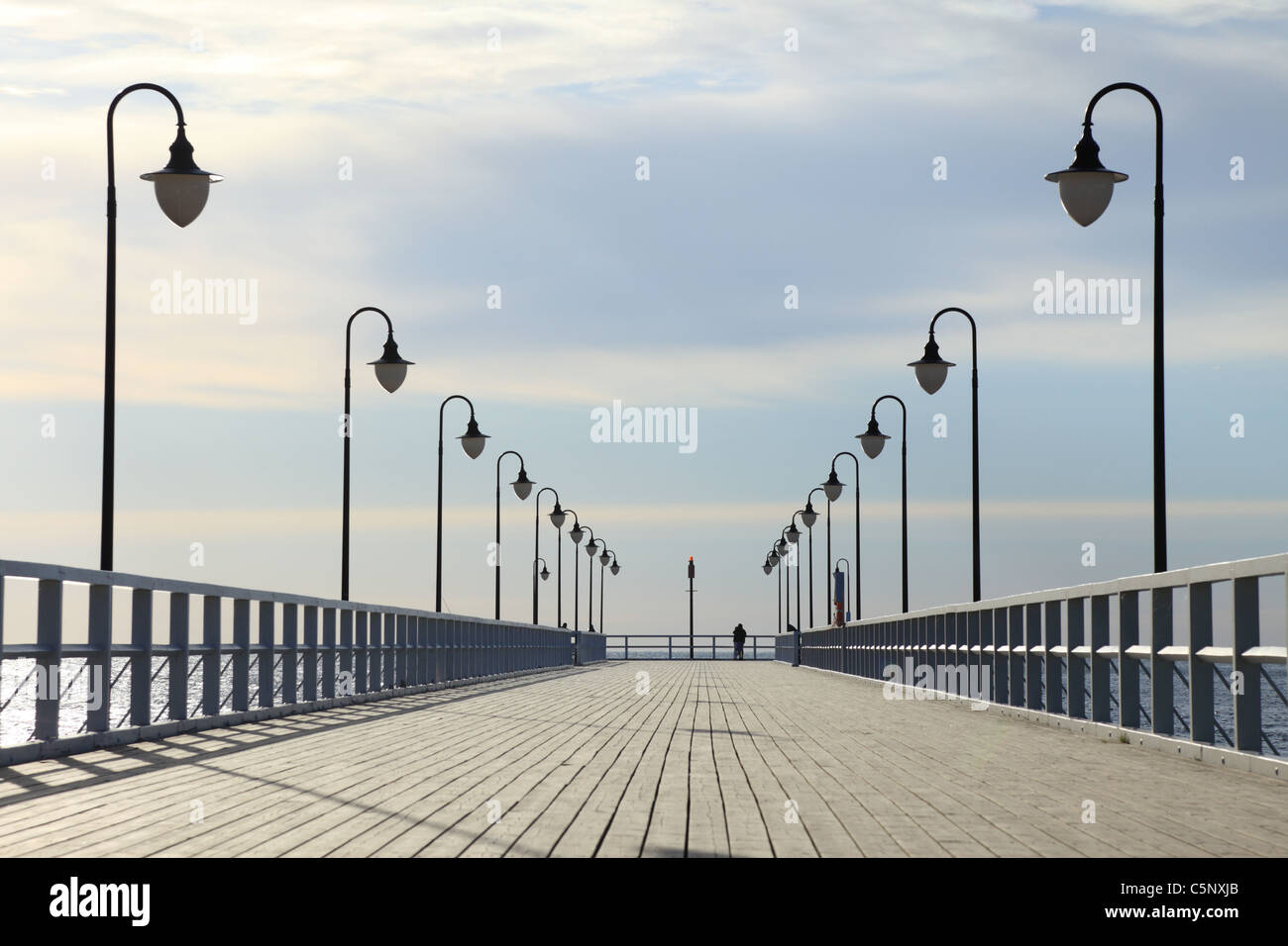 Pier in morning orlowo hi-res stock photography and images - Alamy