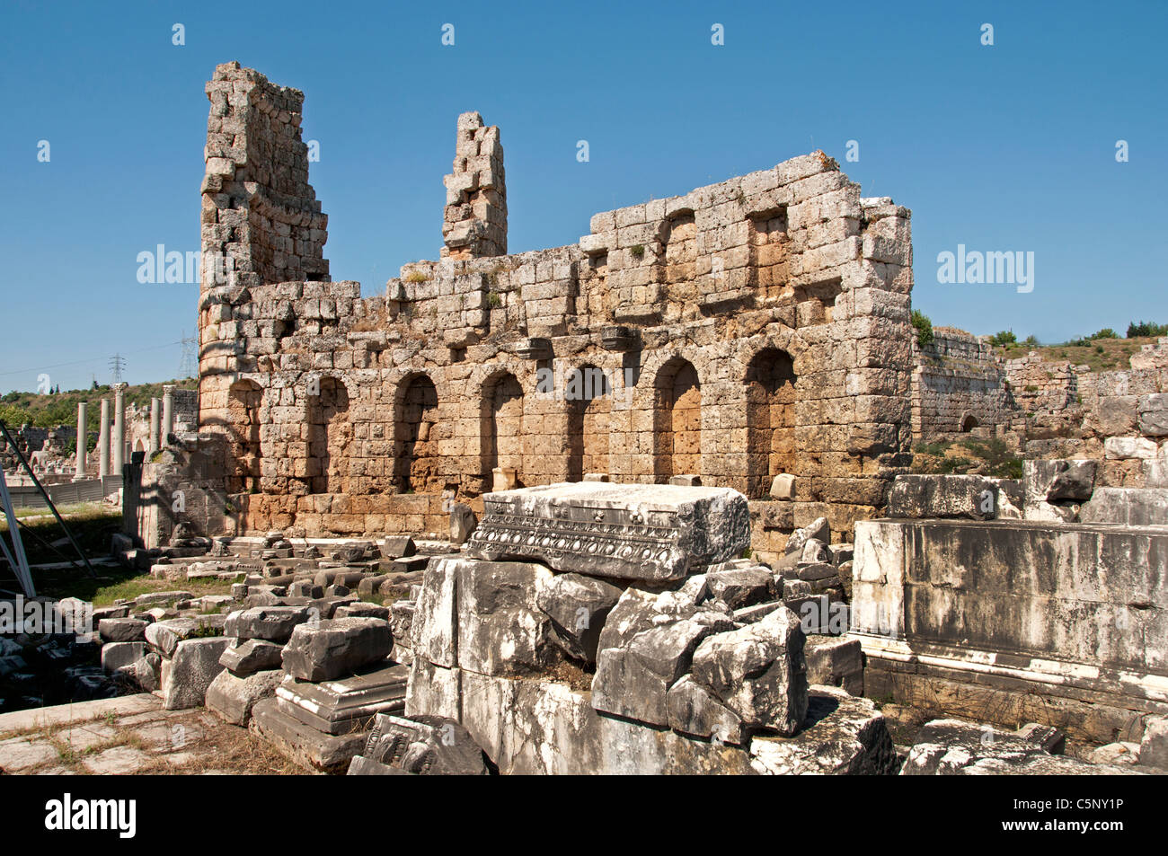 Perga, Greek Perge, ancient city of Pamphylia, Antalya Turkey, 1209 BC ...