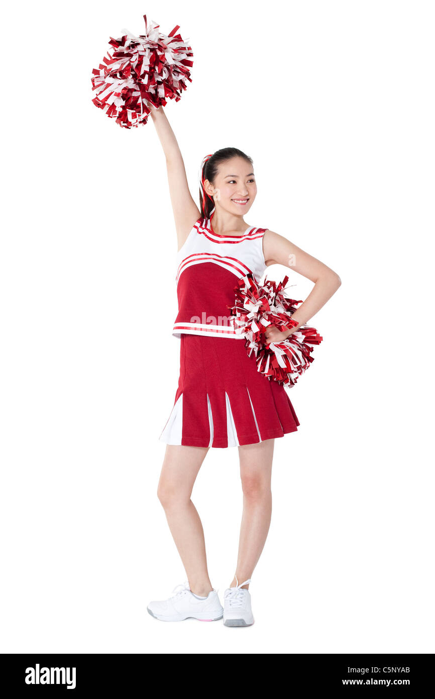 Portrait of a cheerleader in red Stock Photo - Alamy