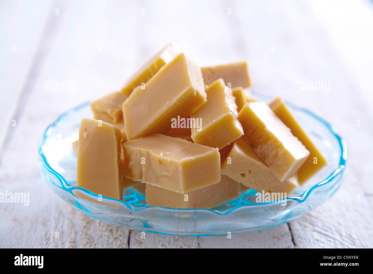 Home made fudge on plate Stock Photo - Alamy