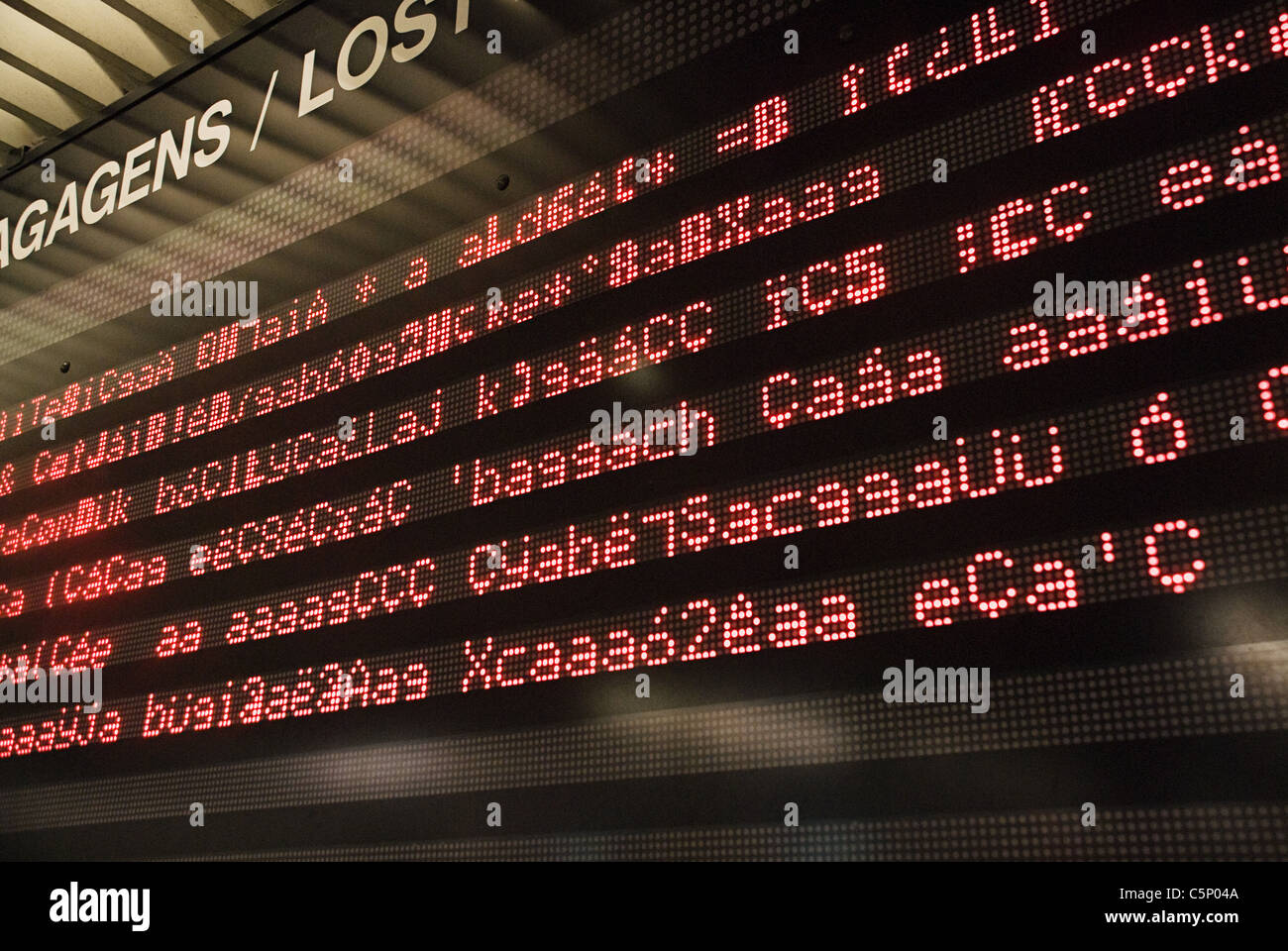Broken information board in airport Stock Photo - Alamy