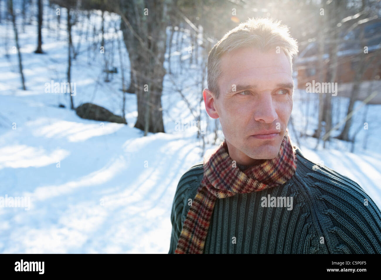 Man in snow, portrait Stock Photo - Alamy