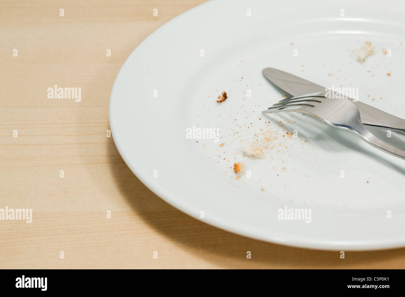 Empty Plate With Pie Crumbs