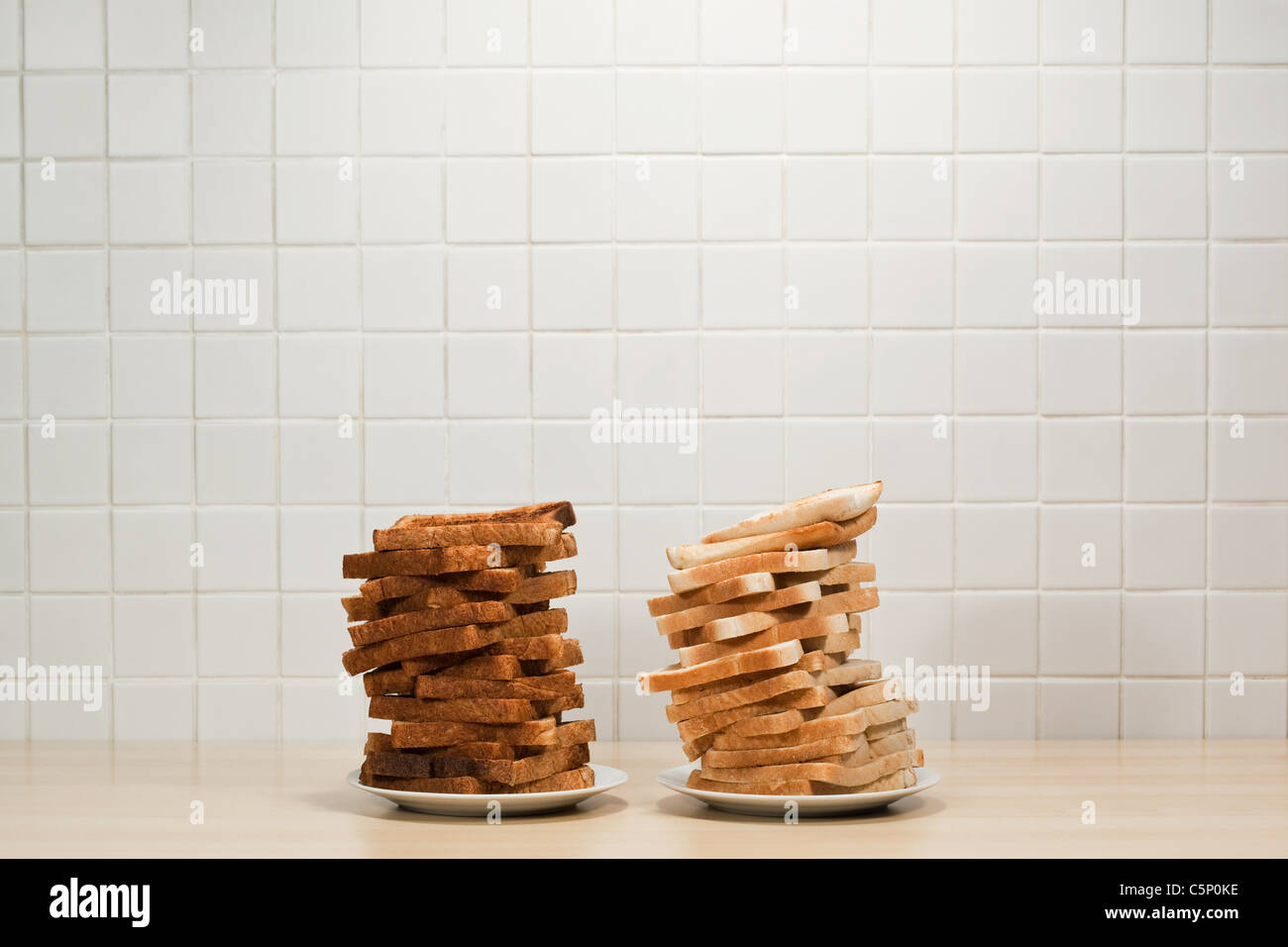 Stack of toast Stock Photo - Alamy