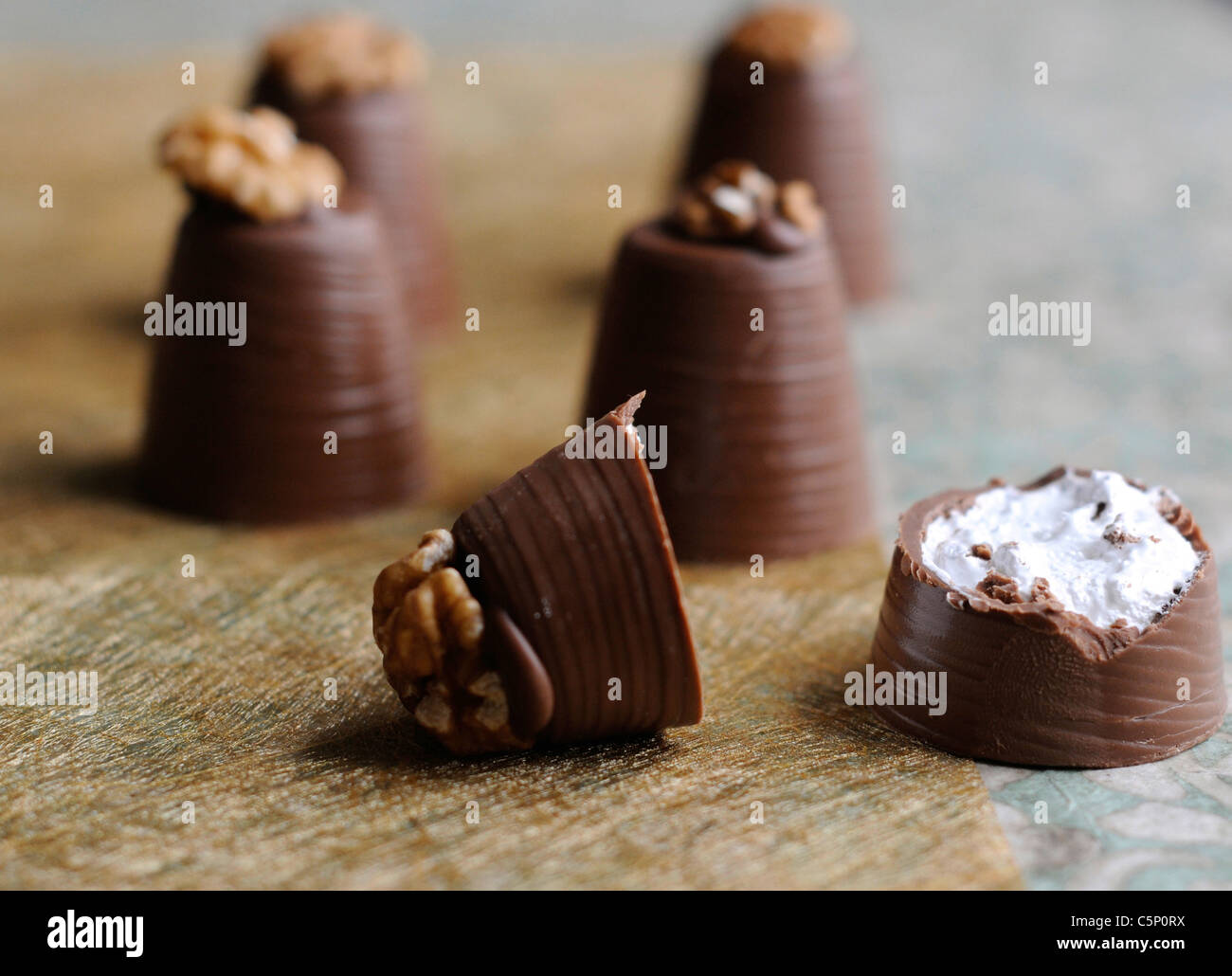 Italian Praline filled with milk cream Stock Photo - Alamy