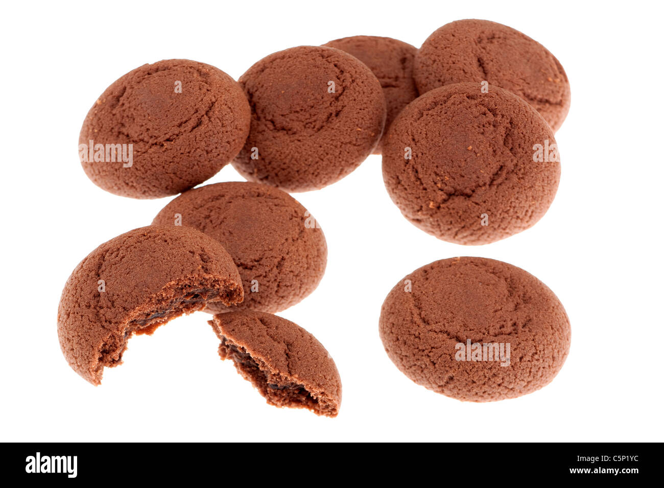 Pile of new Mcvities Quirks crunchy double choc biscuits Stock Photo ...