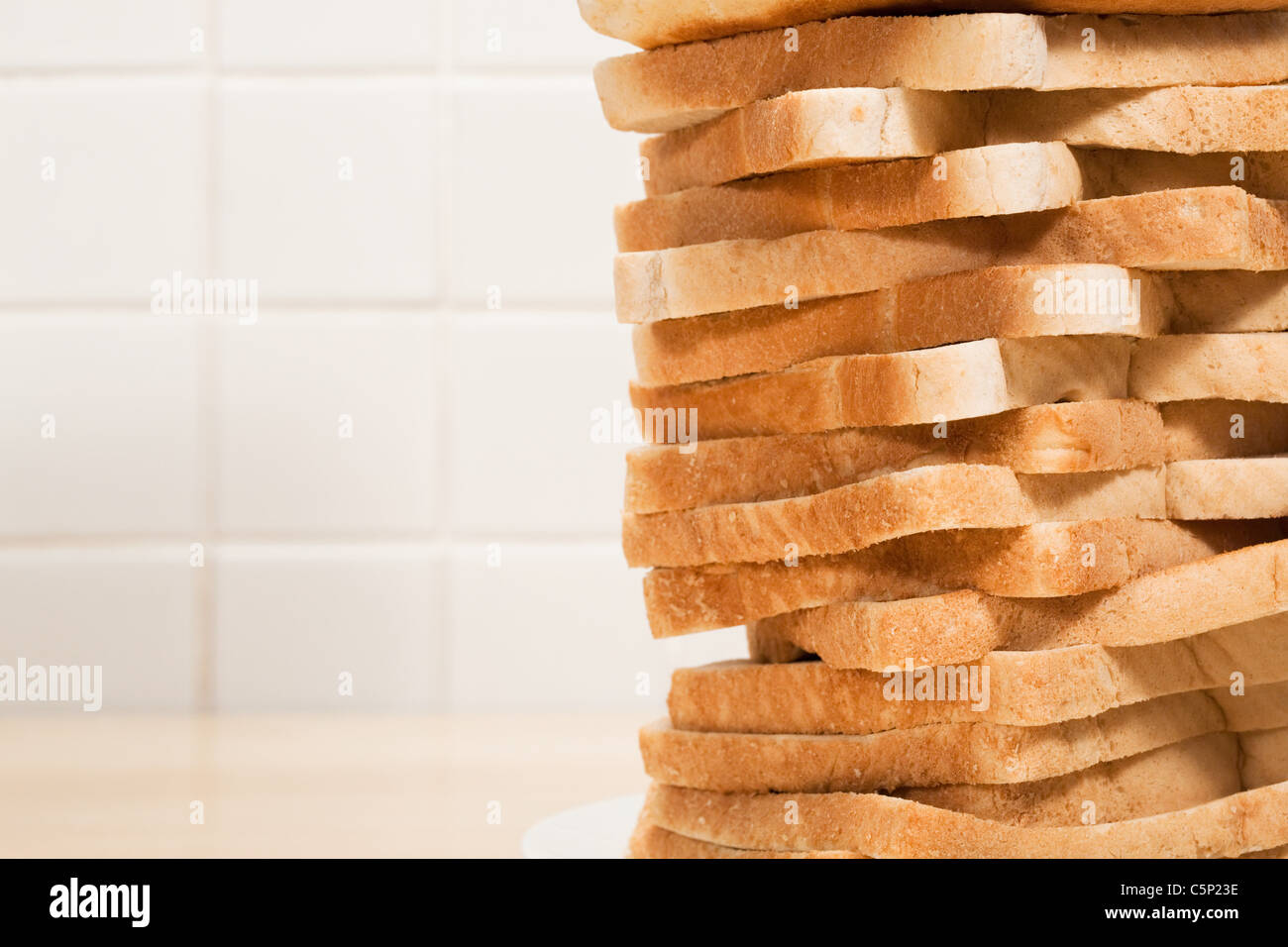 Stack of toast Stock Photo - Alamy