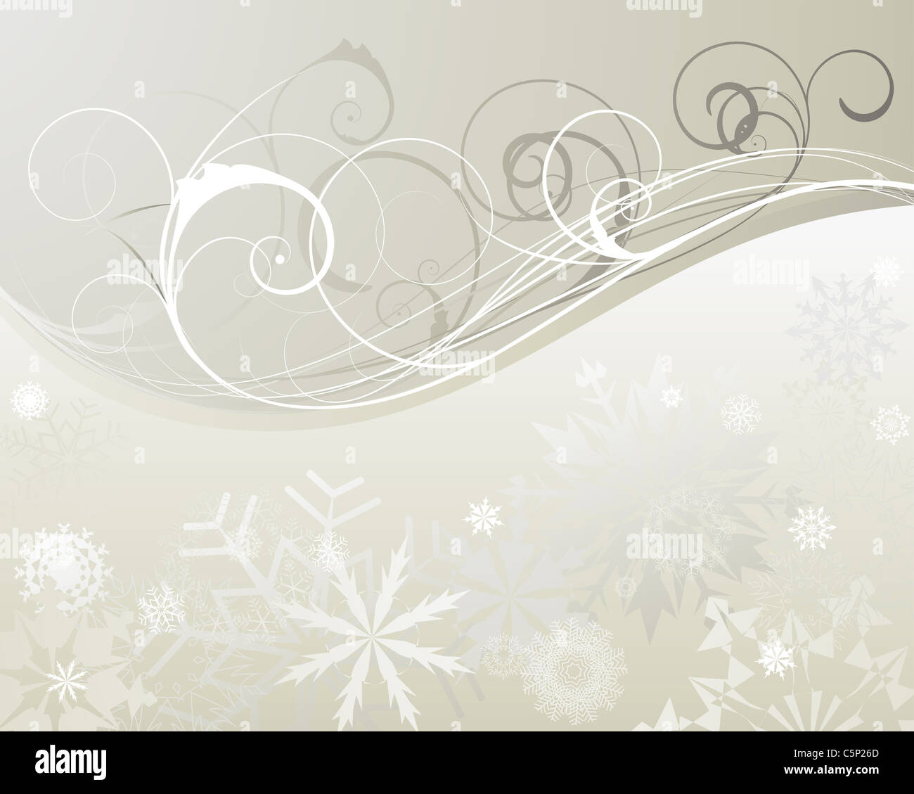 Victorian winter frame background with snowflakes elements Stock Photo ...