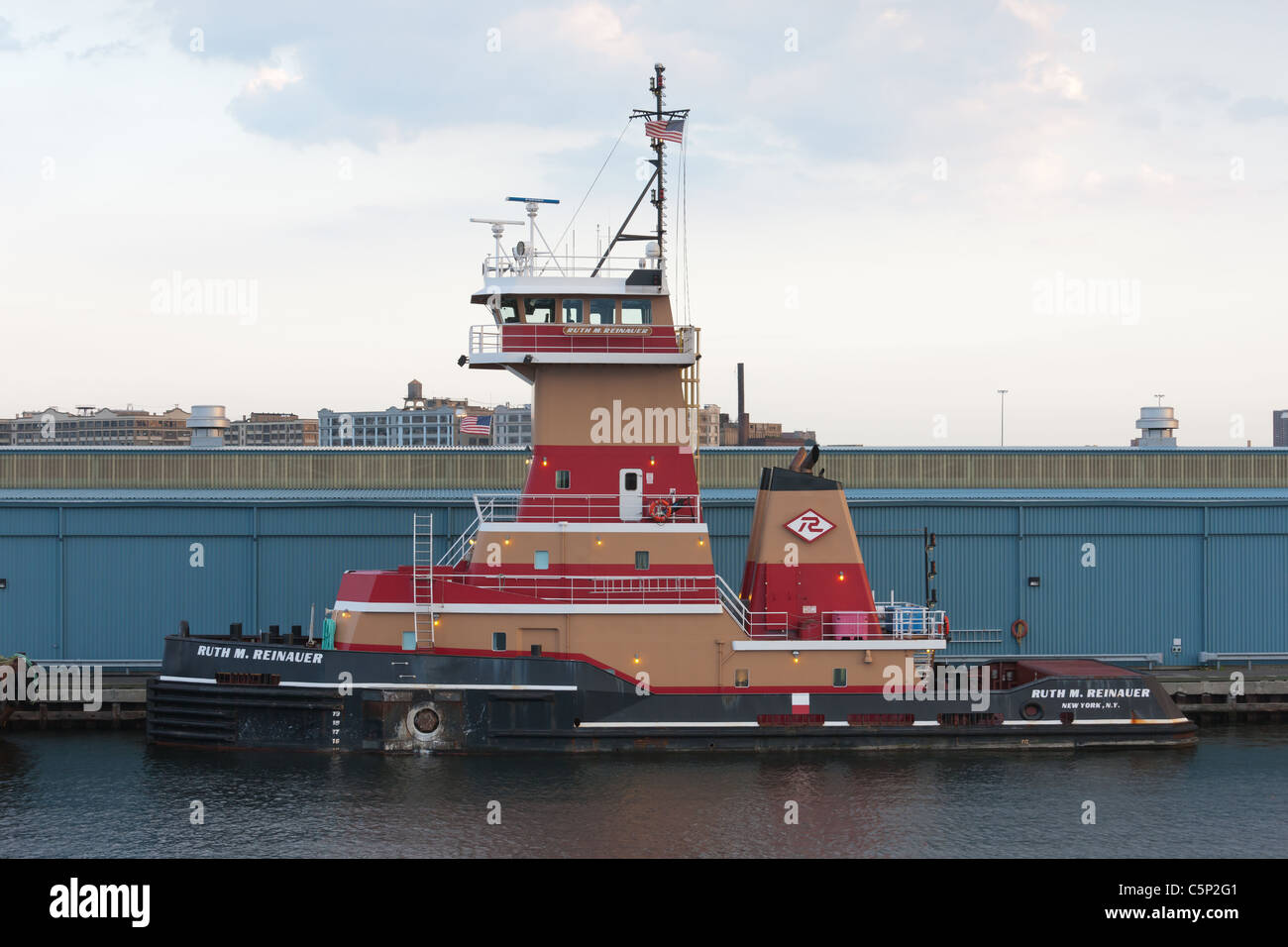 Tugboat "Ruth M. Reinauer" docked in Erie Basin in New York Harbor ...