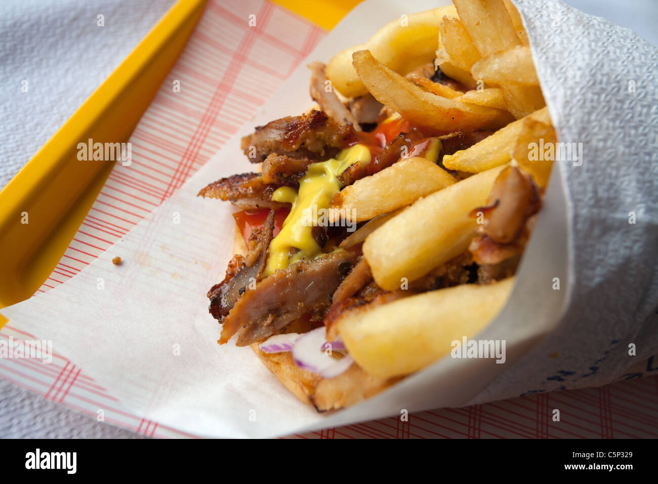 Traditional food from Greece, called Gyros Stock Photo - Alamy
