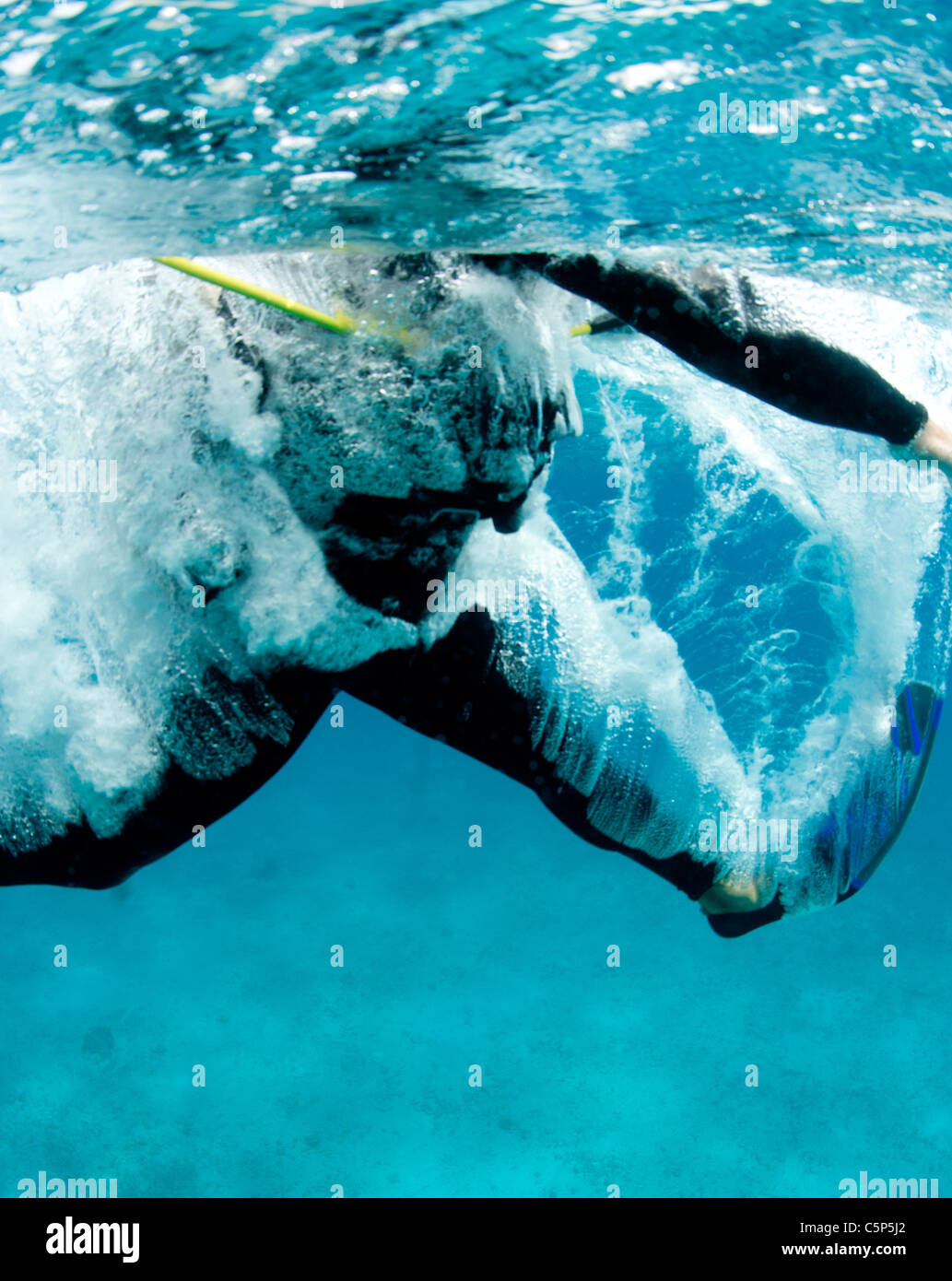 Giant stride entry into water Stock Photo - Alamy